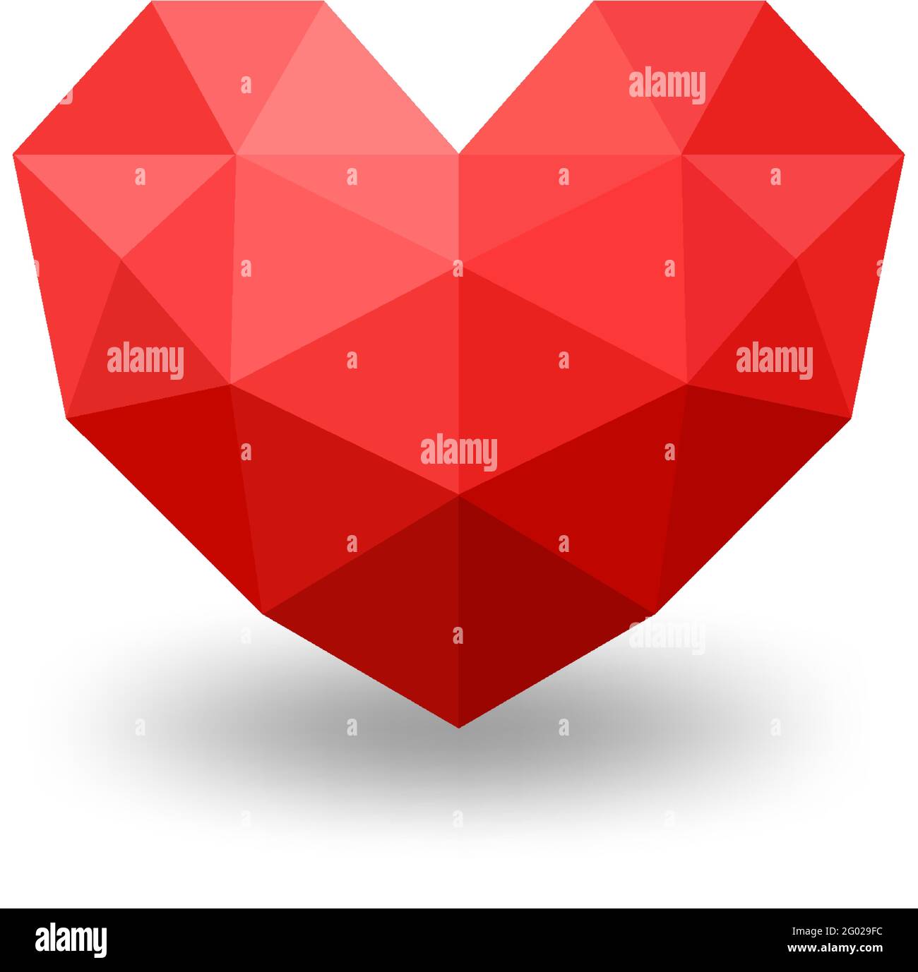 Red geometric heart isolated illustration Stock Vector Image & Art - Alamy