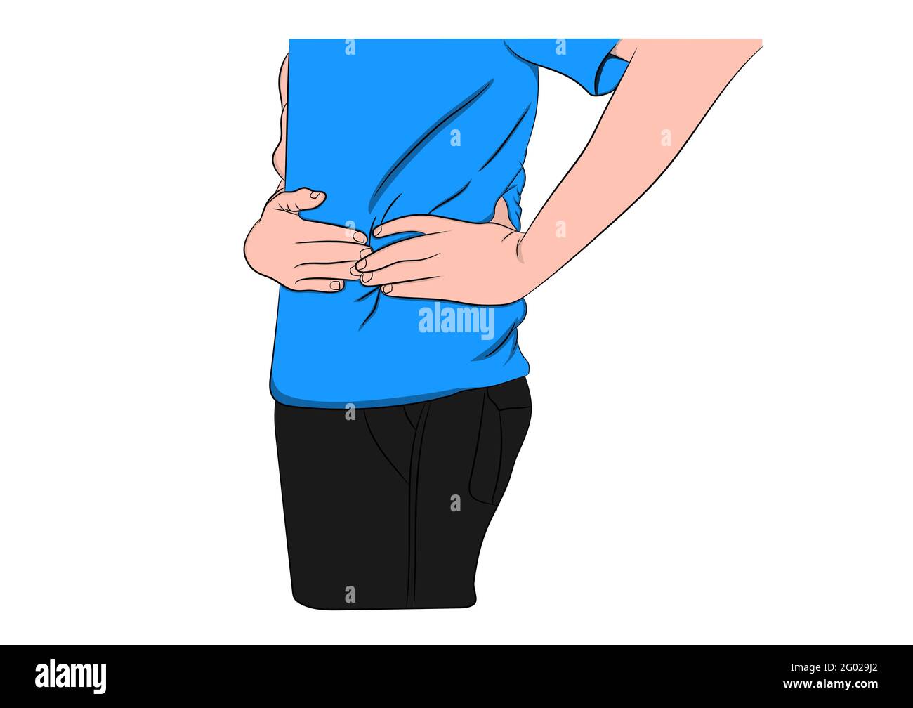 Graphics Drawing Abdominal pain on the left - Male Anatomy Left Side ...