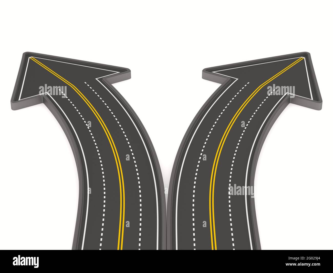 direction of road on white background. Isolated 3D illustration Stock ...