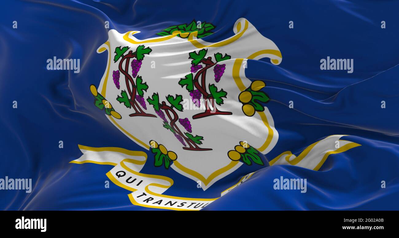 flag of Connecticut waving in the wind. Patriotic concept about state ...