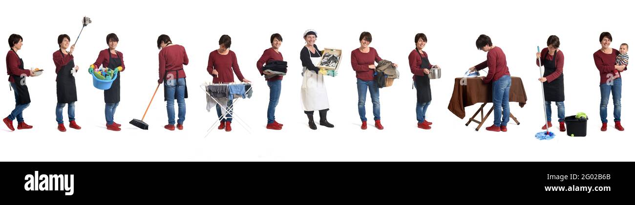 Female outside her home Cut Out Stock Images & Pictures - Alamy