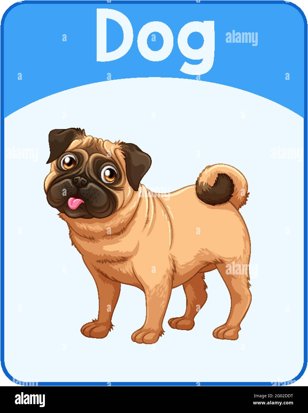 Educational English word card of dog illustration Stock Vector Image ...