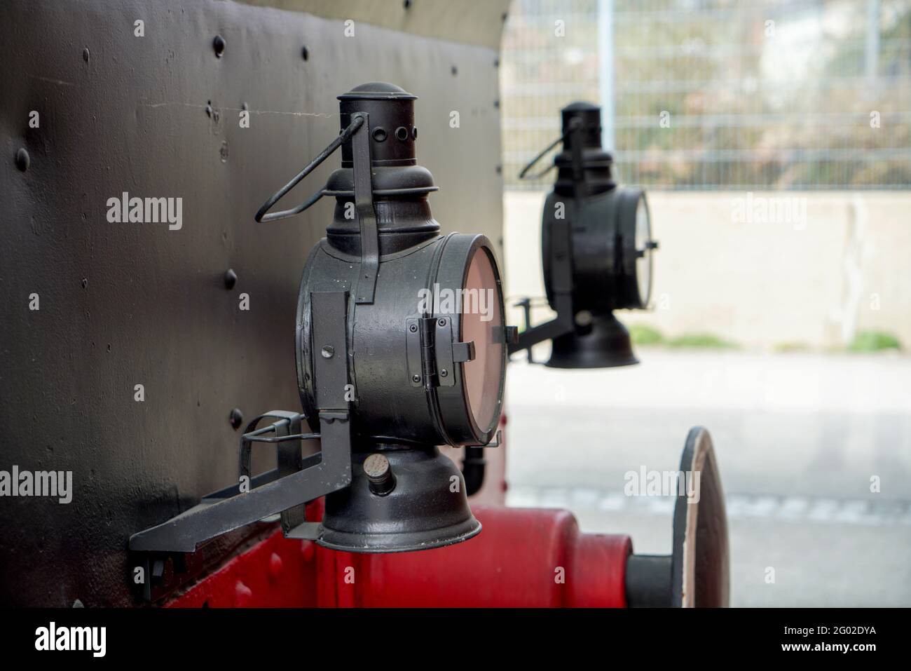 Lighting system of an old locomotive Stock Photo - Alamy