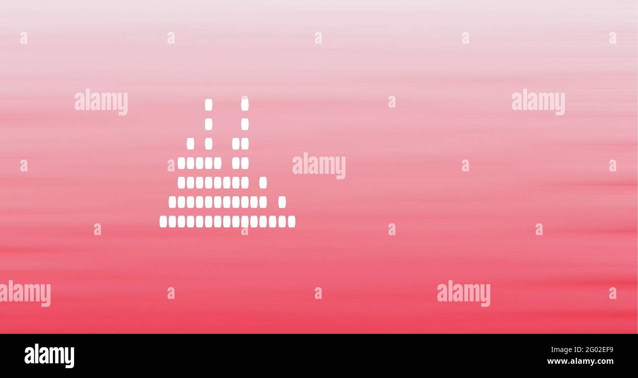 Composition of white sound frequency level meter blocks on pink ...