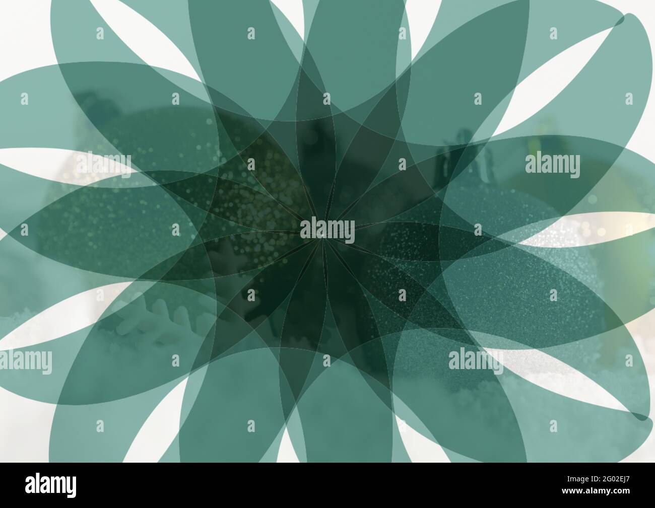 Composition of translucent overlapping blue loops forming flowers hape ...