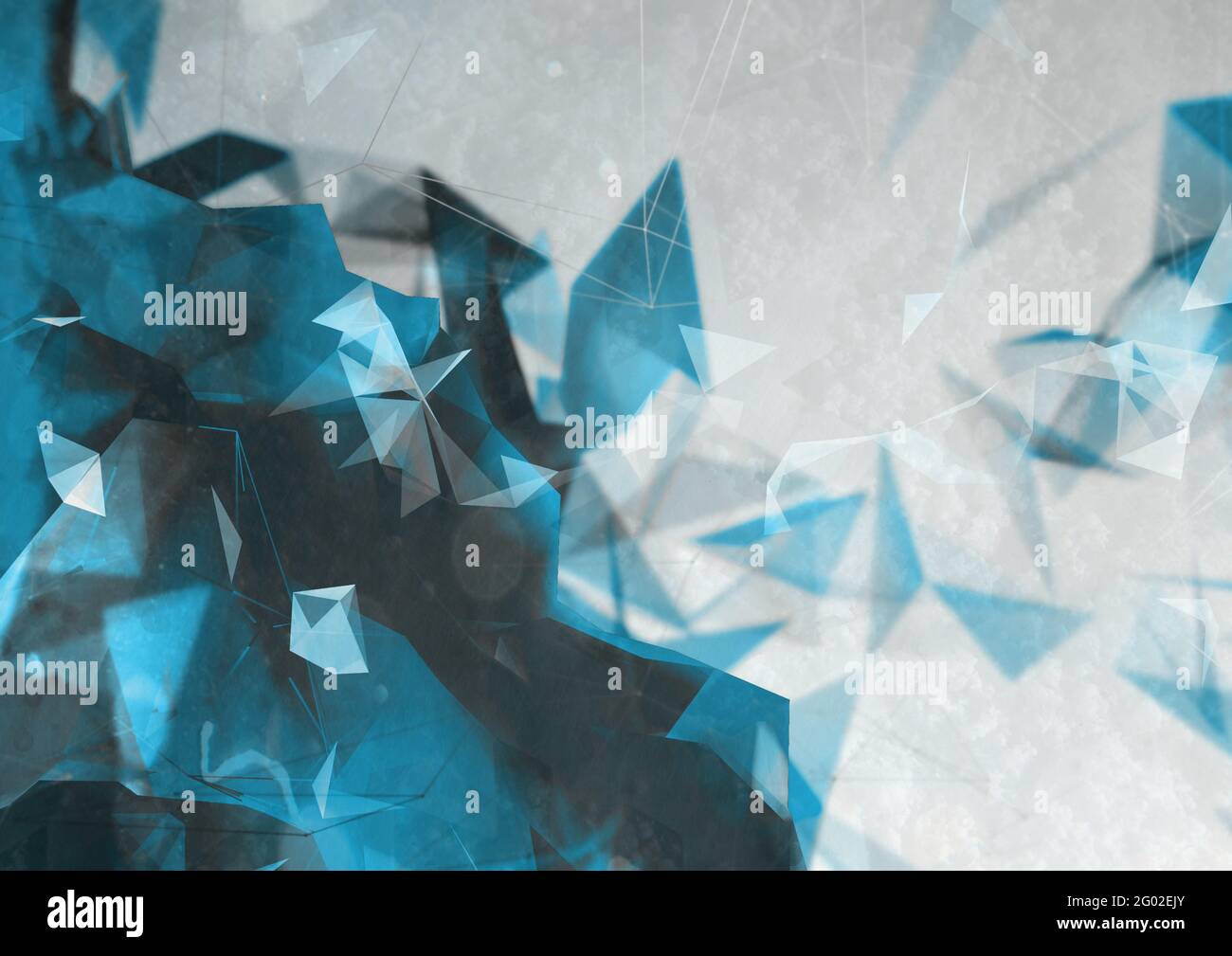 Composition of blue and white angular abstract forms Stock Photo - Alamy