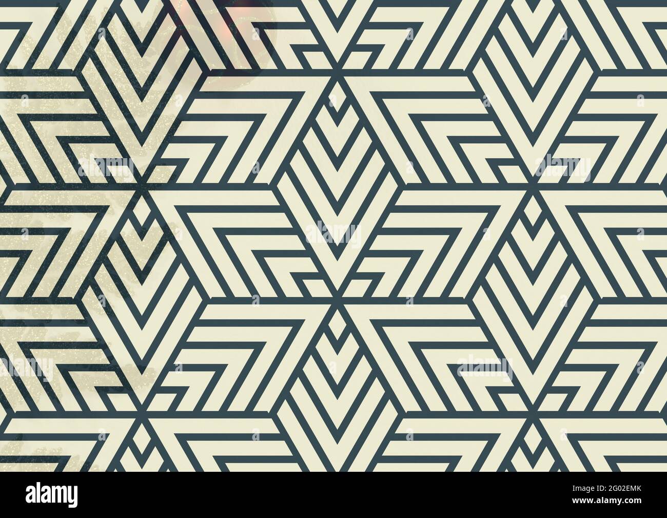 Composition of angular geometric overlapping black line pattern on off ...