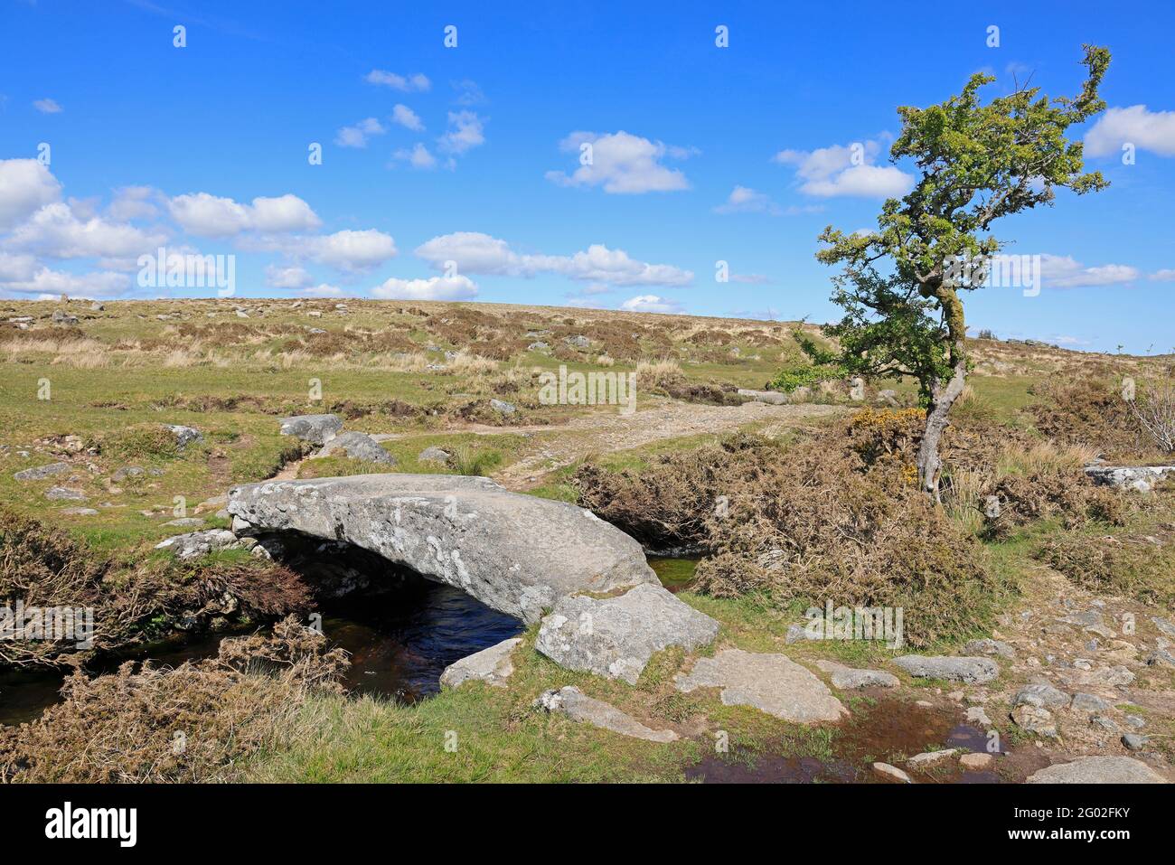 Wallabrook Bridge on Scorhill Down Dartmoor UK Stock Photo - Alamy