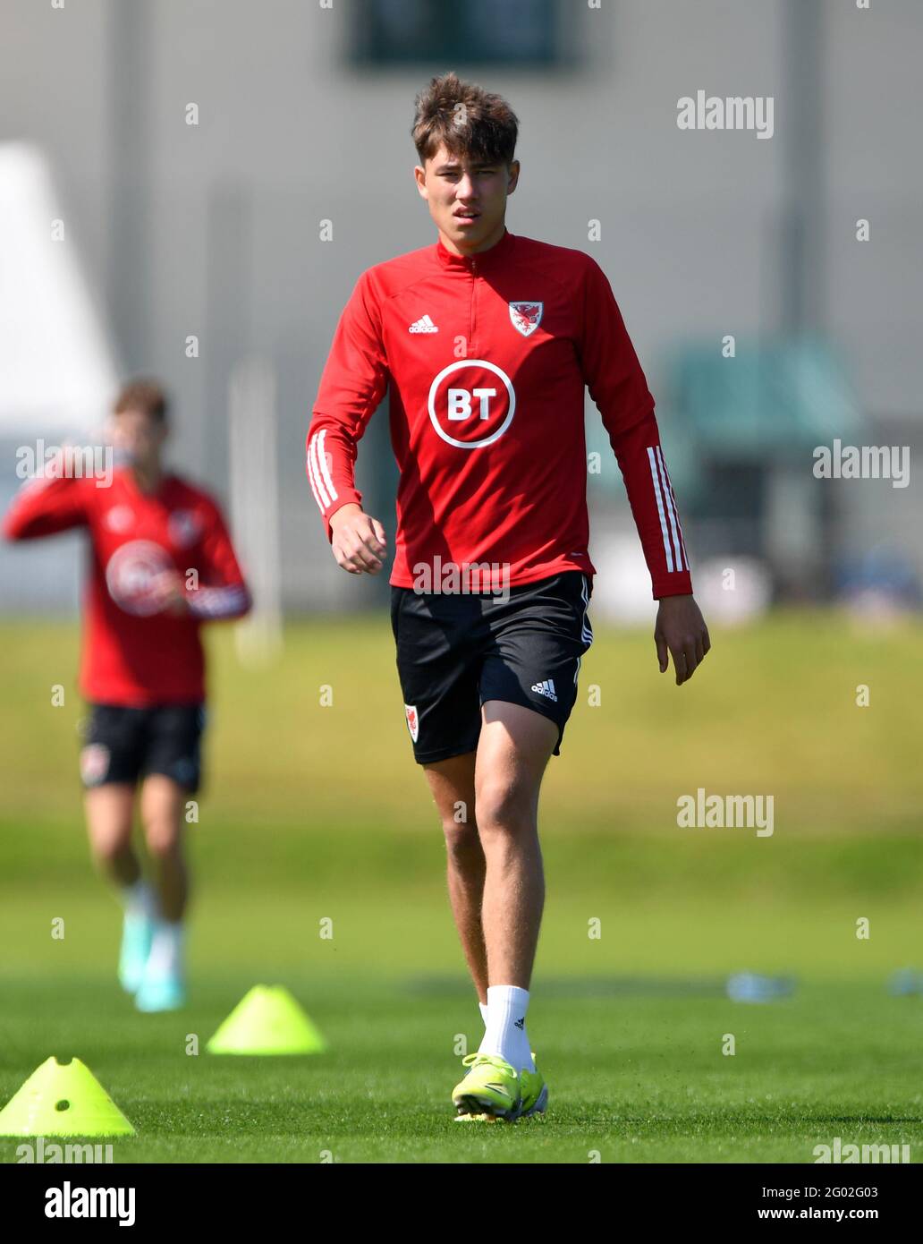 Wales' Rubin Colwill during the training session at the Vale Resort ...