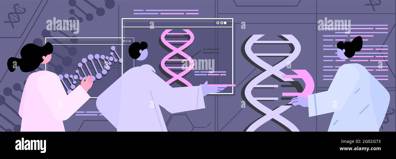 scientists working with DNA researchers making experiment in lab DNA ...