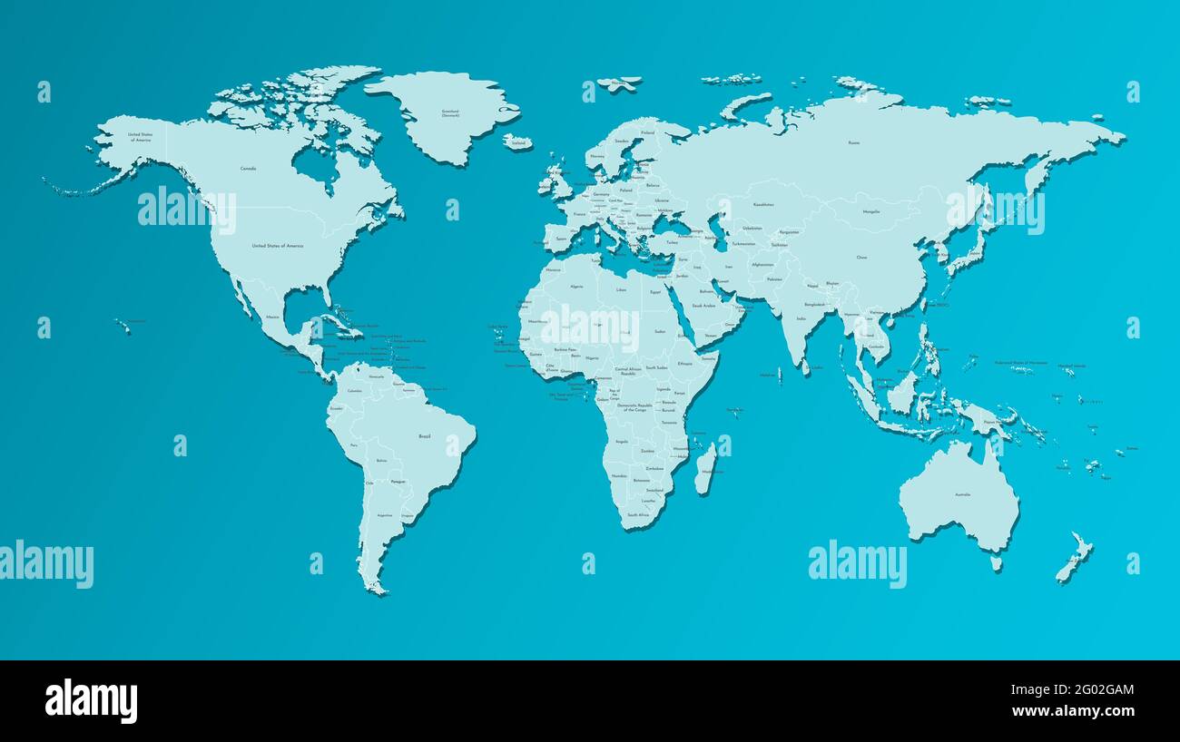 World map with names Stock Vector Images - Alamy