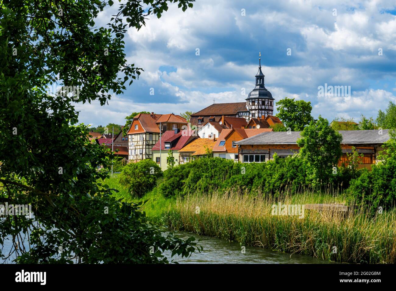 The City of Gerstungen at the Werra River in Thuringia Stock Photo - Alamy