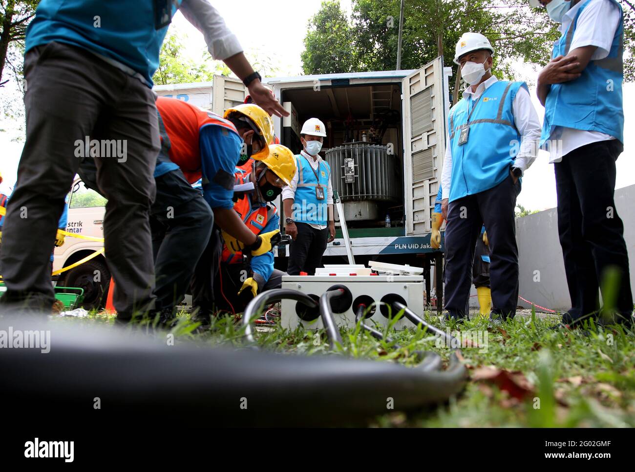 May 31, 2021, Jakarta, Jakarta, Indonesia: Officers (state electricity ...