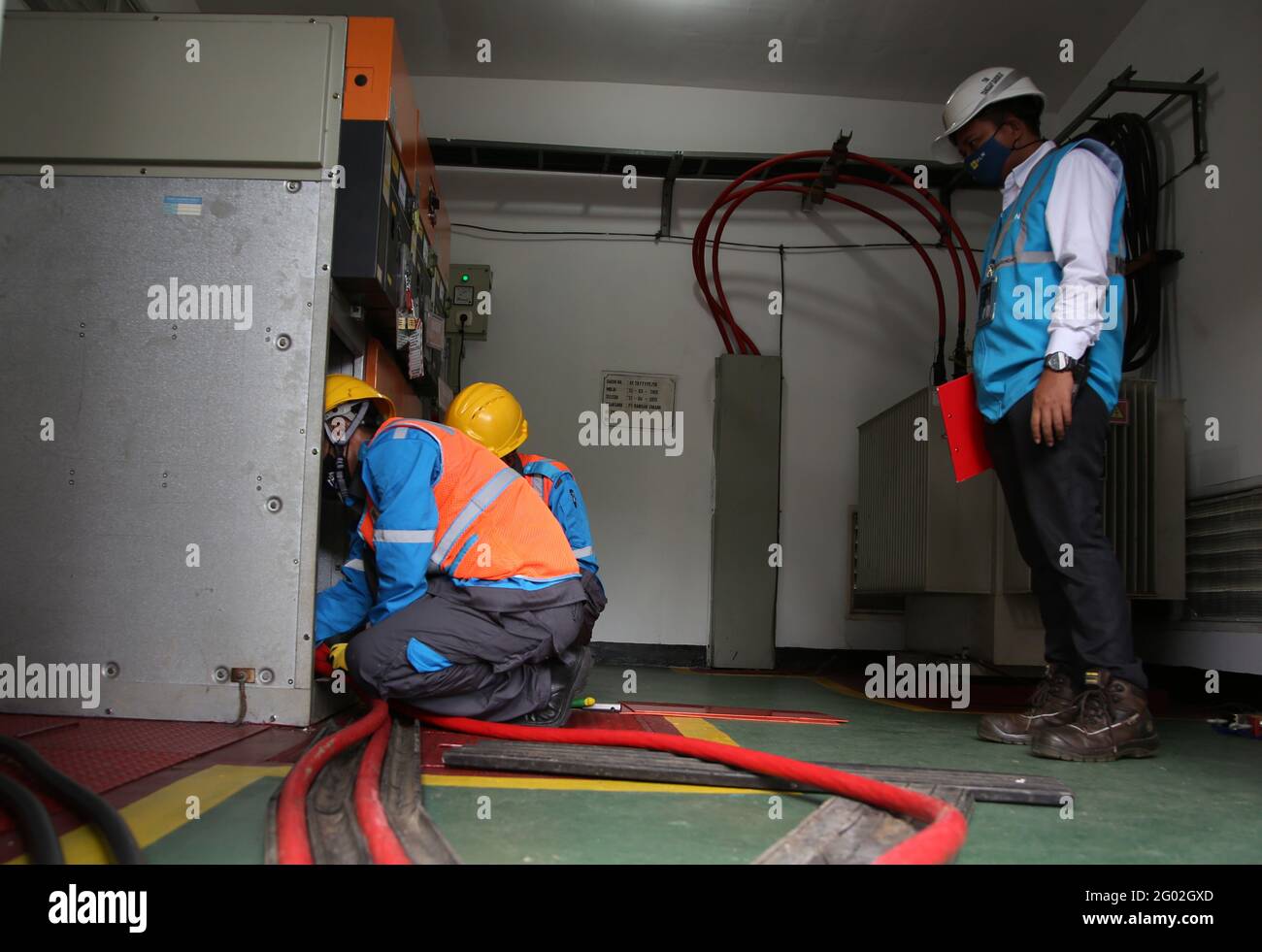 May 31, 2021, Jakarta, Jakarta, Indonesia: Officers (state electricity ...