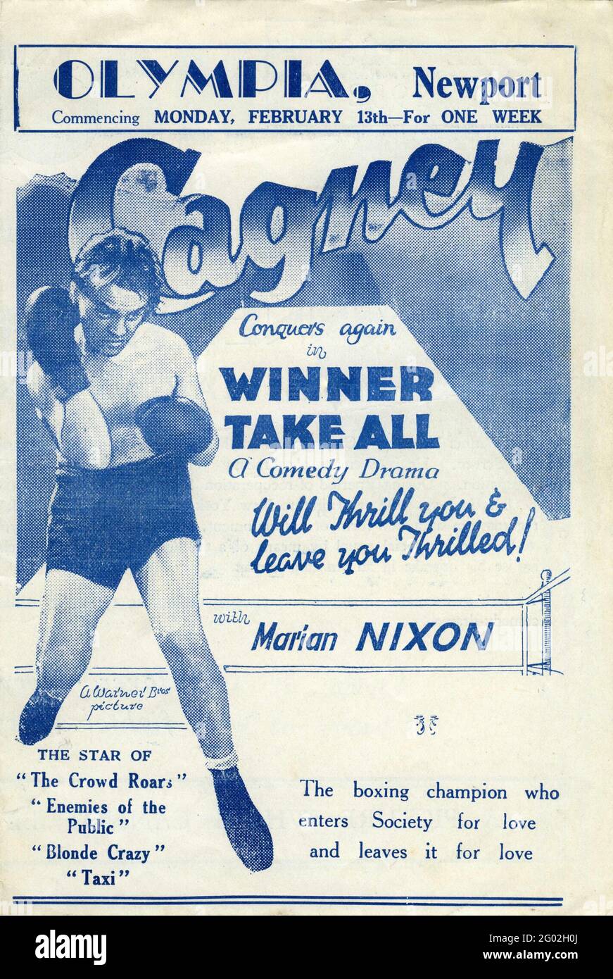 JAMES CAGNEY in WINNER TAKE ALL 1932 director ROY DEL RUTH based on a ...