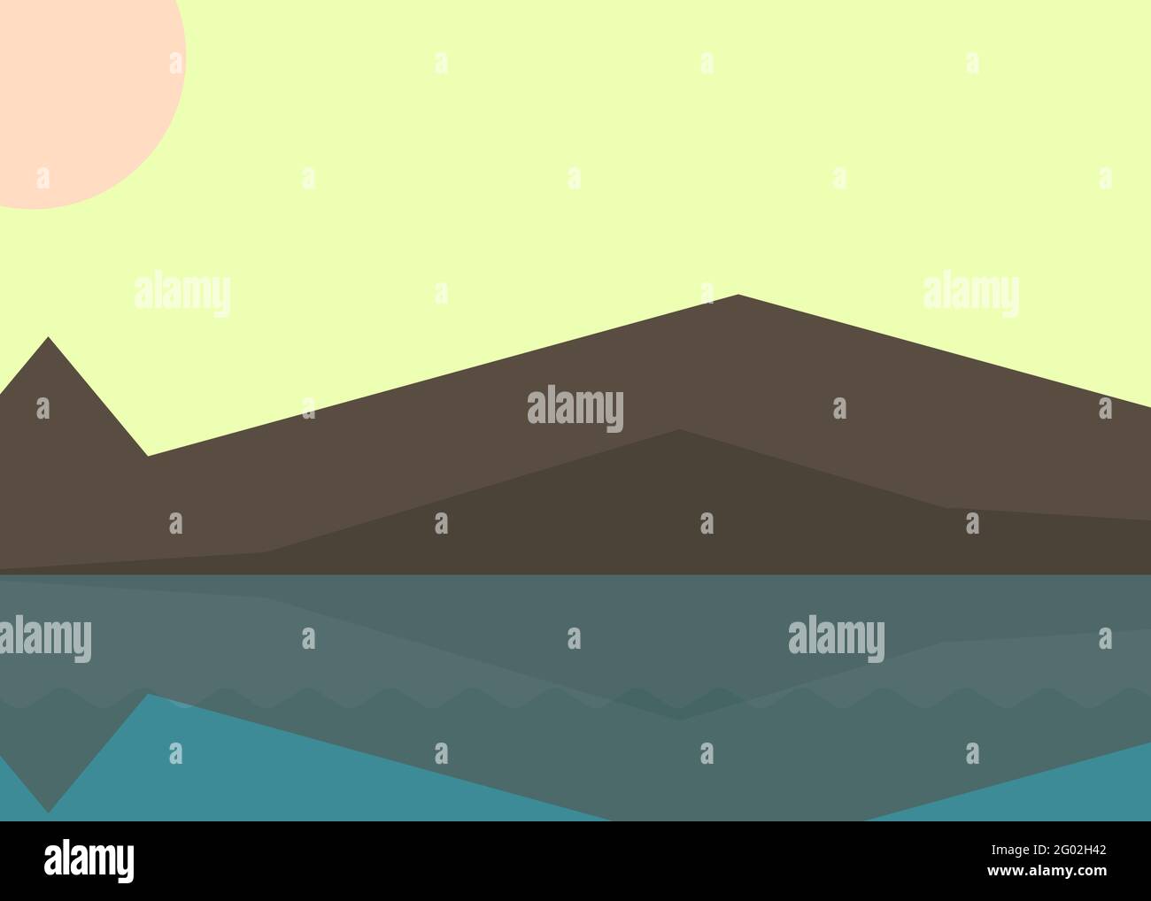 Geometric landscape silhouette generative art poster illustration Stock ...