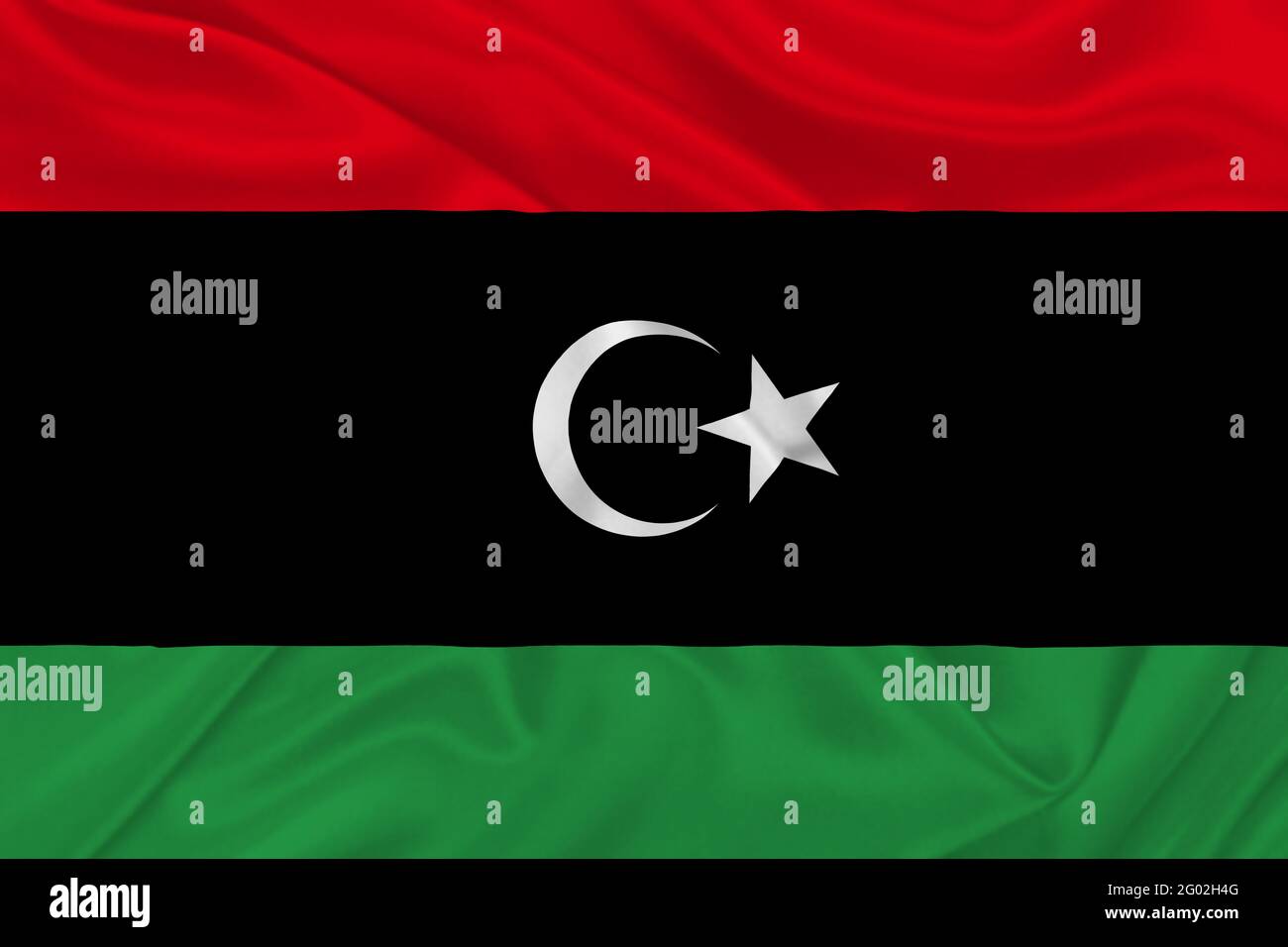 3D Flag of Libya on wrinkled fabric Stock Photo - Alamy
