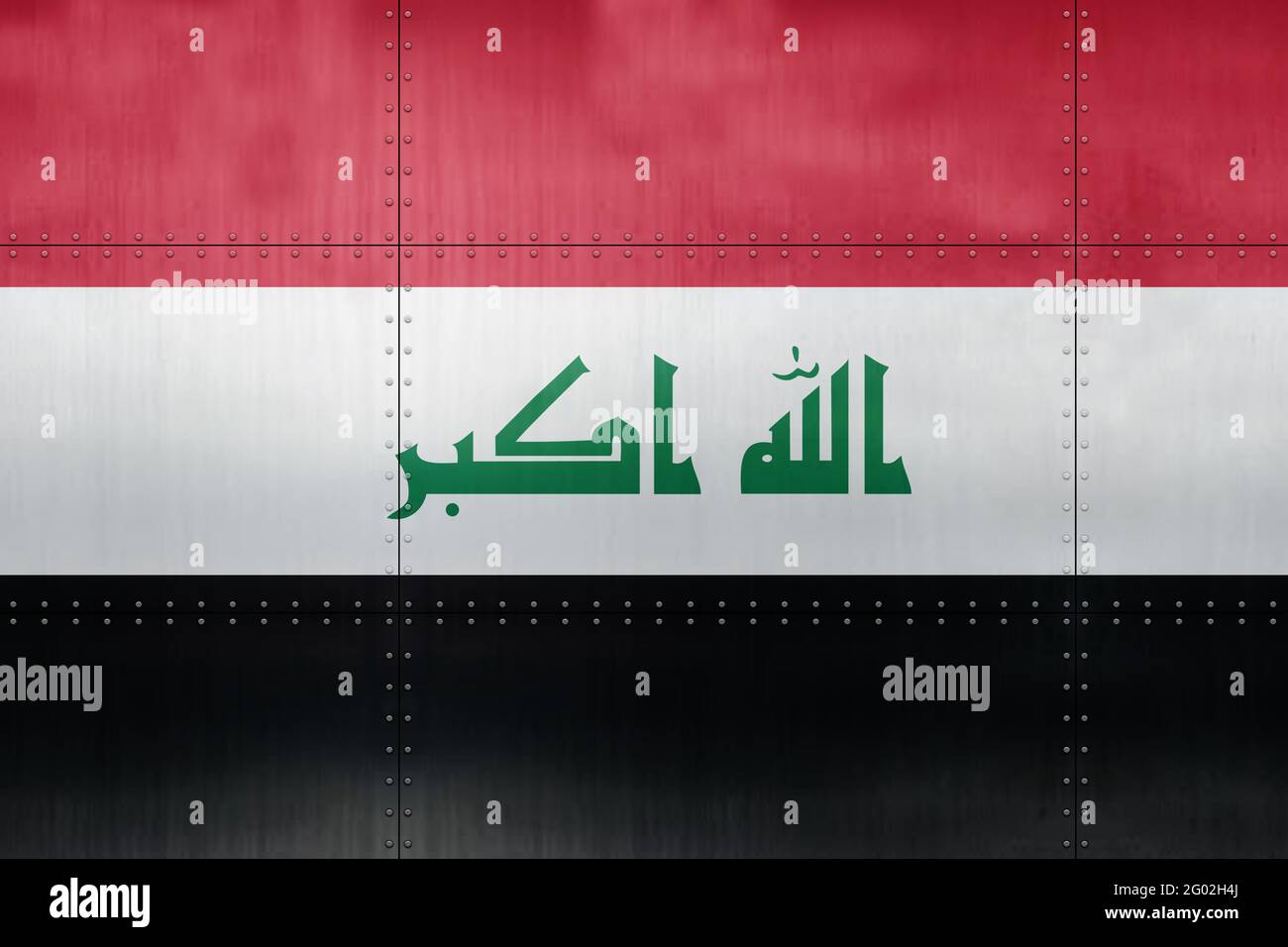 3D Flag of Iraq on a metal wall background Stock Photo - Alamy