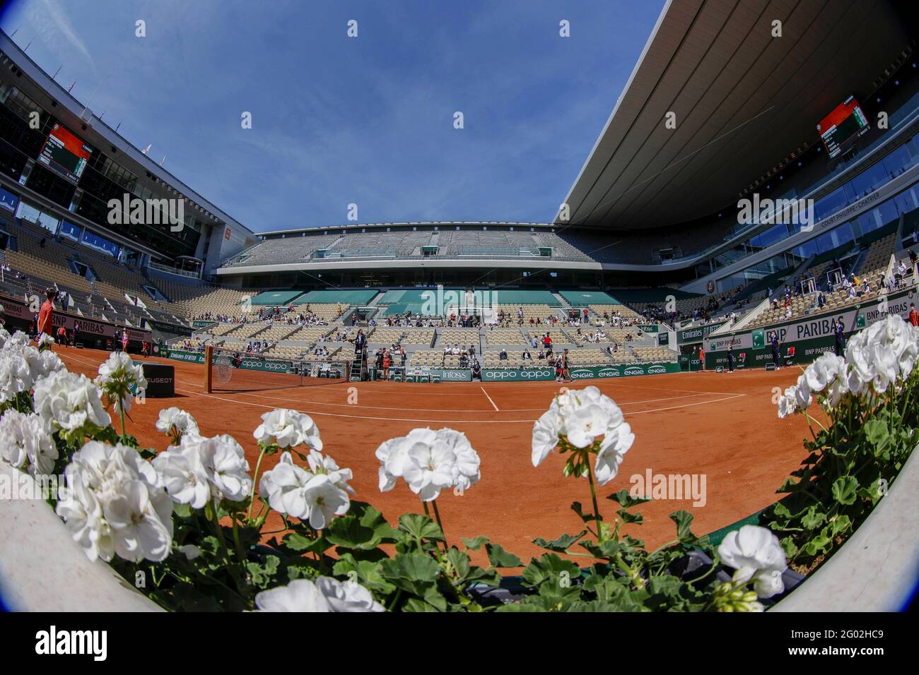 General view of the Philippe Chatrier centre court during Roland-Garros ...