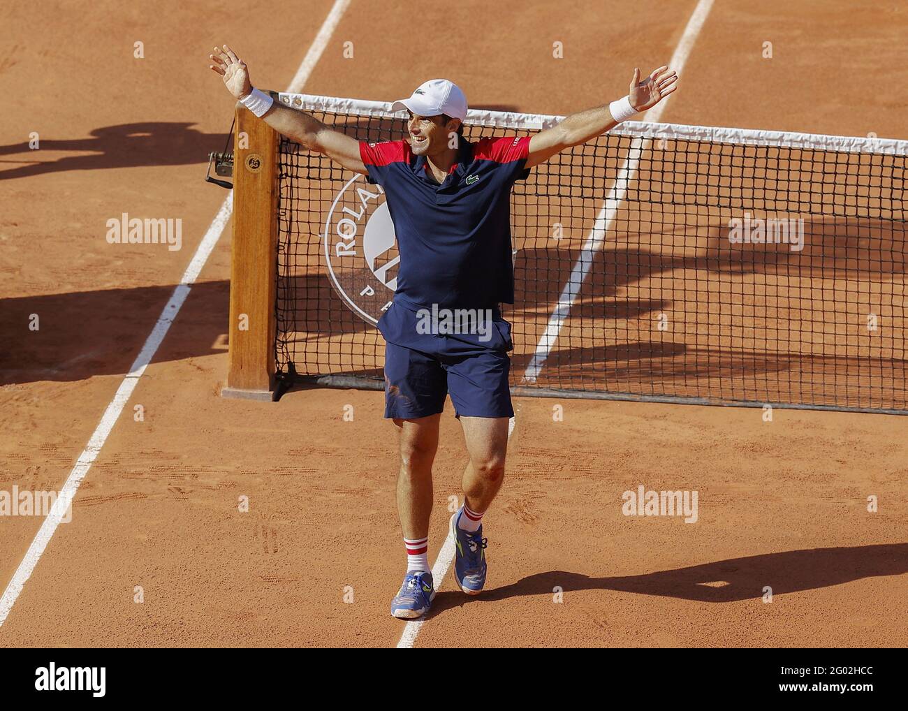 Pablo Andujar of Spain celebrates after defeating Dominic Thiem of ...