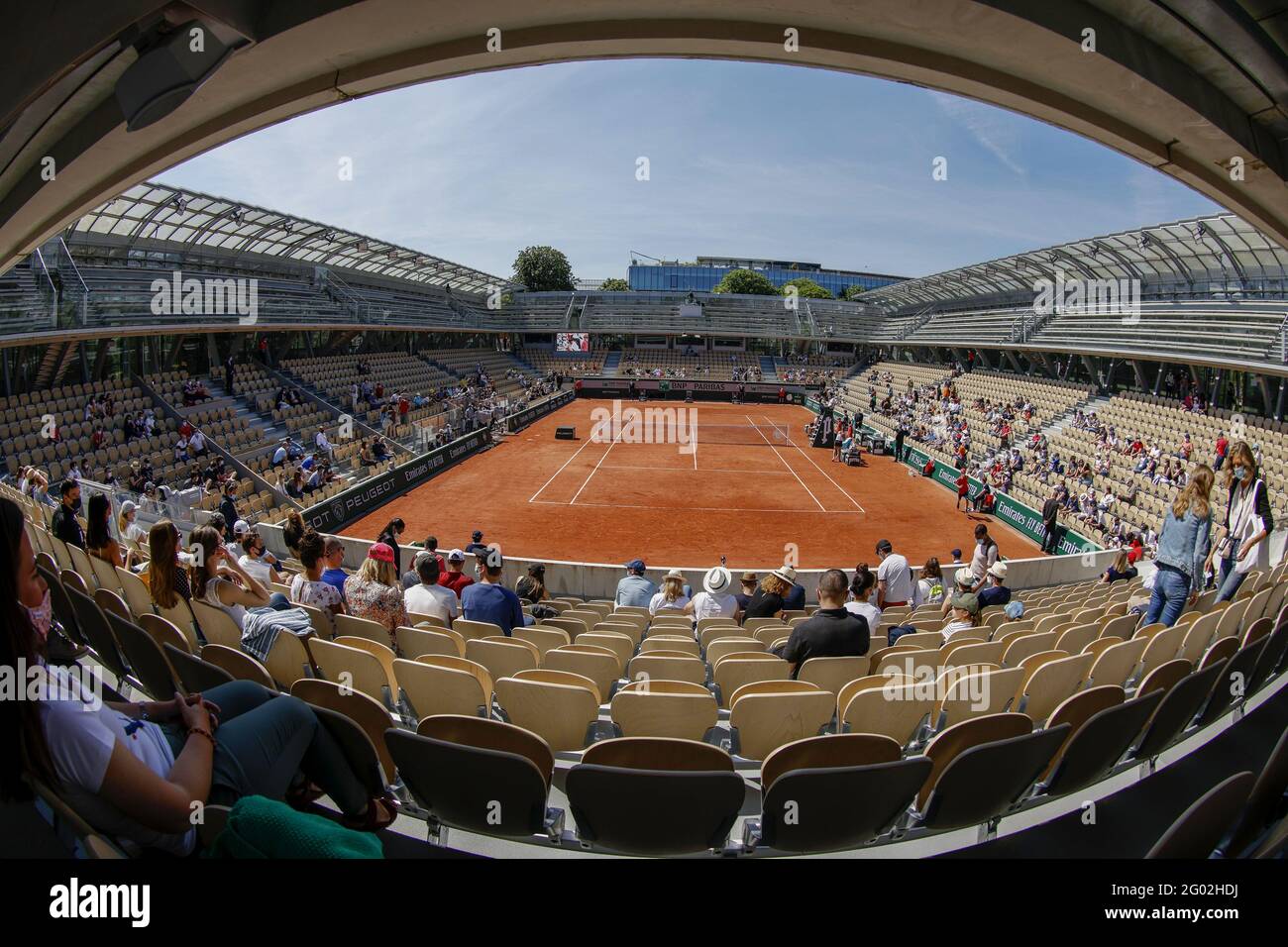 General view of the Simone Mathieu centre court during Roland-Garros ...