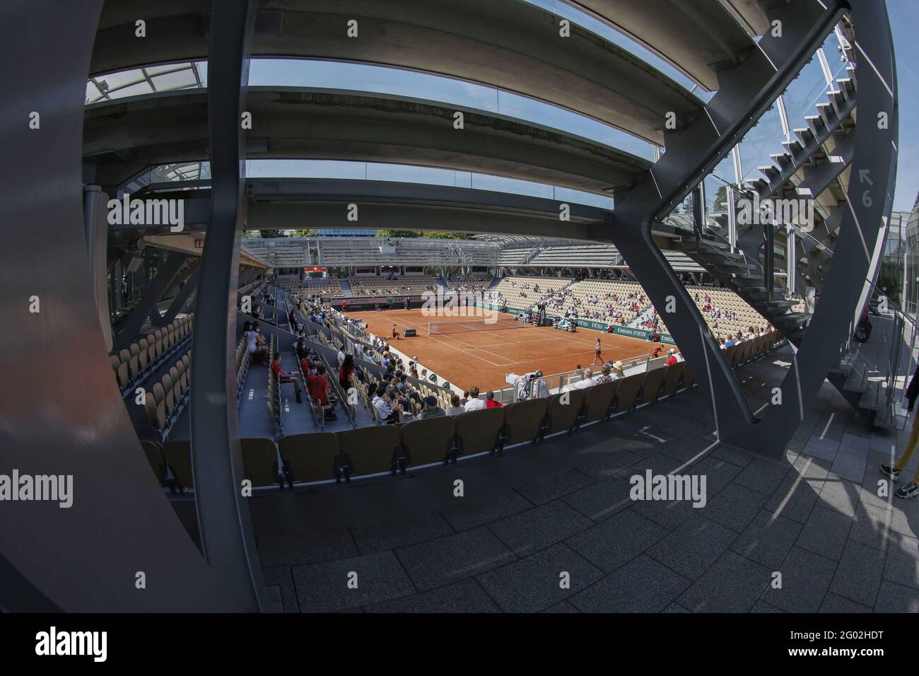 General view of the Simone Mathieu centre court during Roland-Garros ...