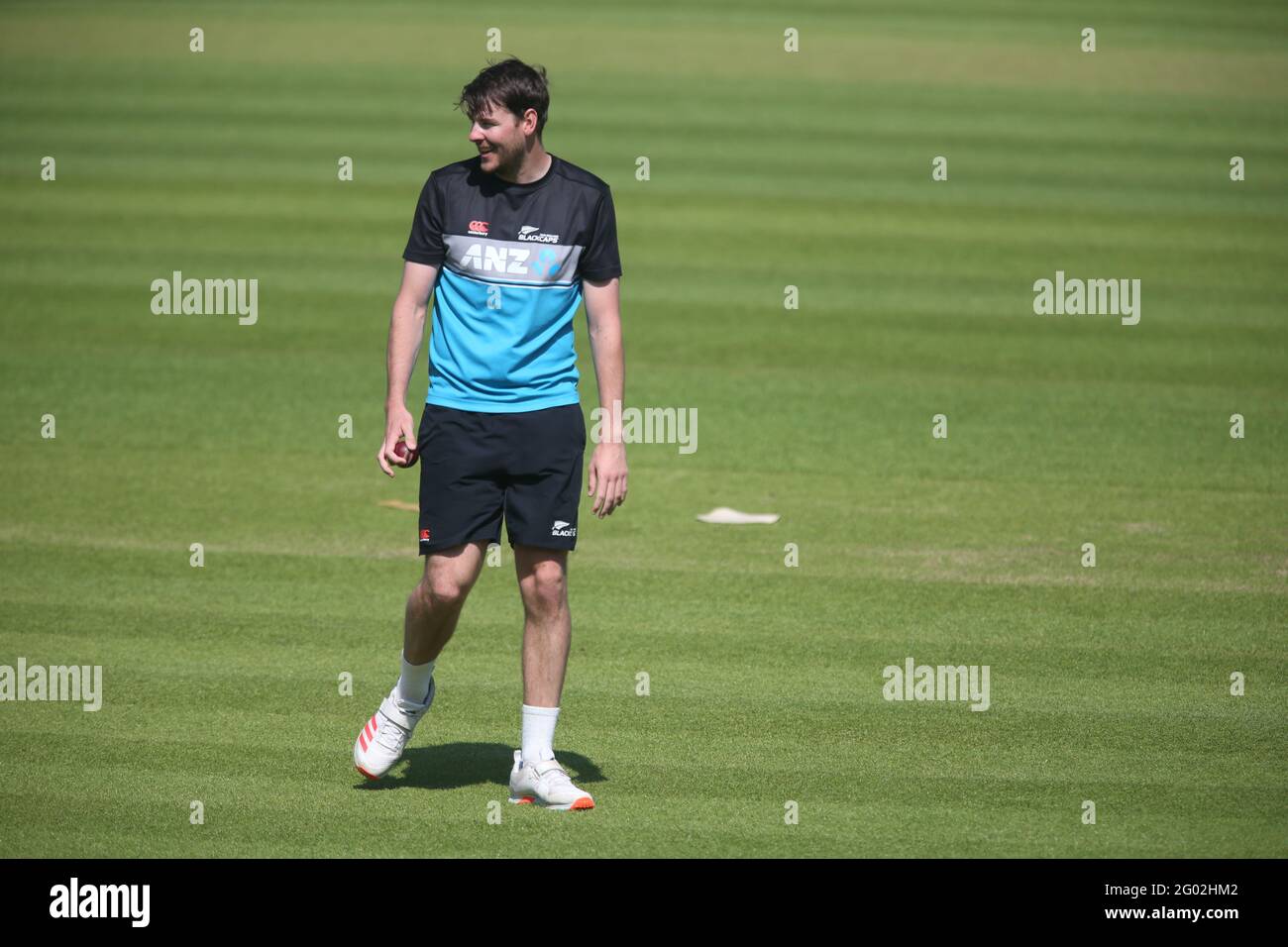 New Zealand's Jacob Duffy during the nets session at Lord's, London ...