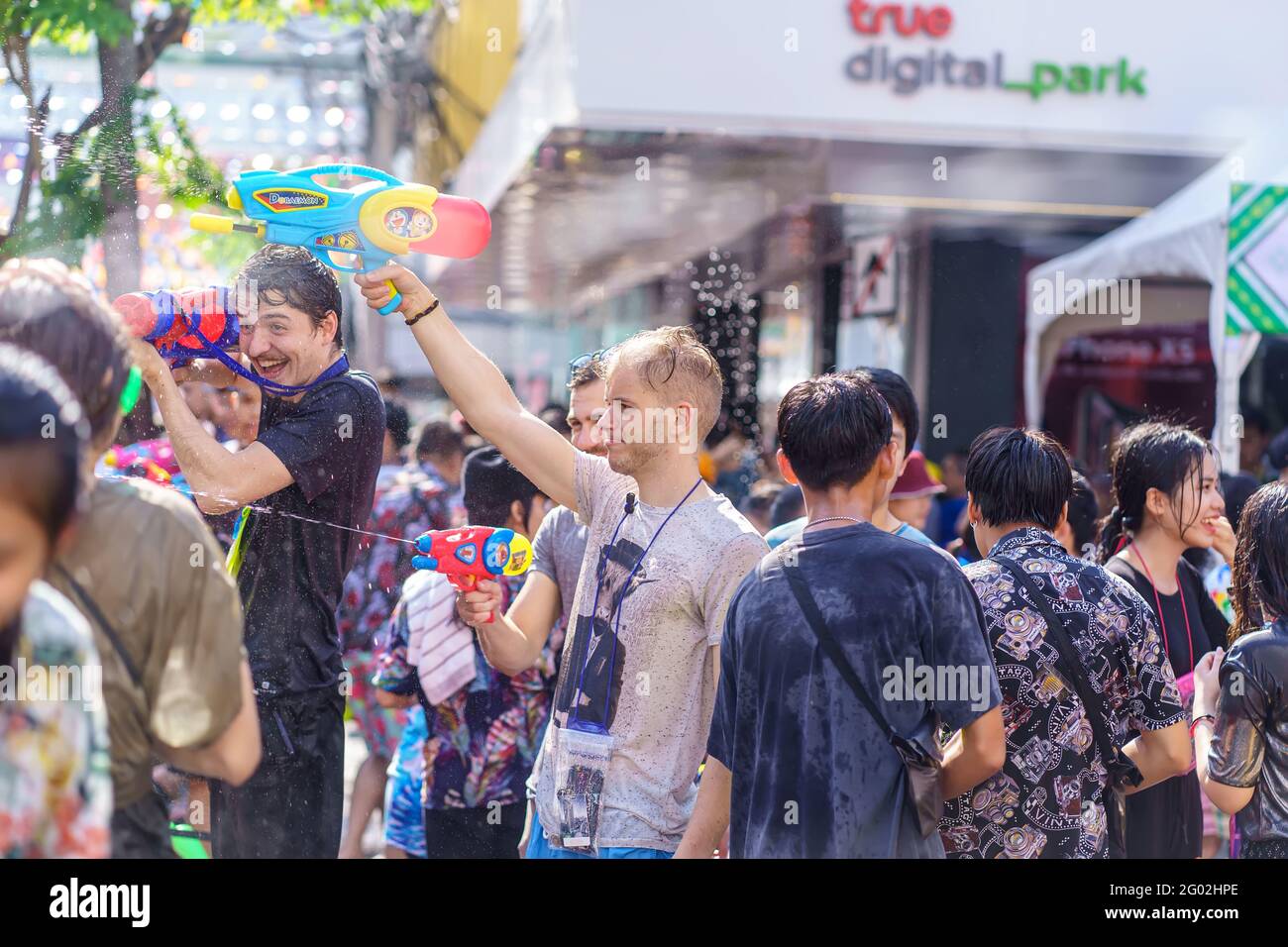Siam Square, Bangkok, Thailand - APR 13, 2019: short action of people ...