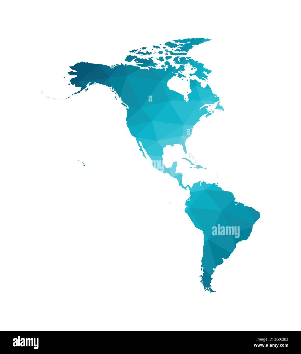 Vector illustration with simplified map of North and South America ...