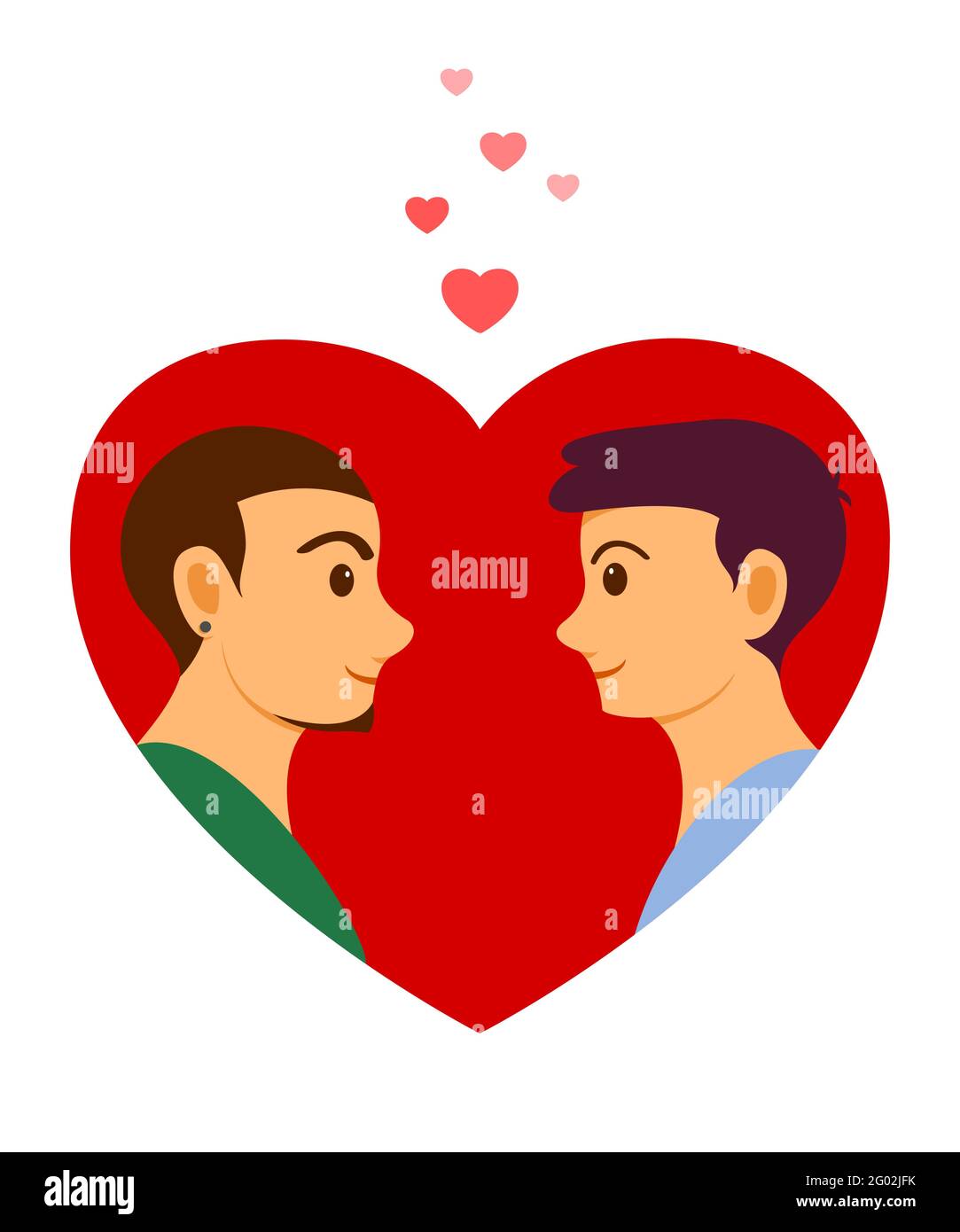 The Lover Man and Man Face to Face in the Big Heart is Symbol of Love ...