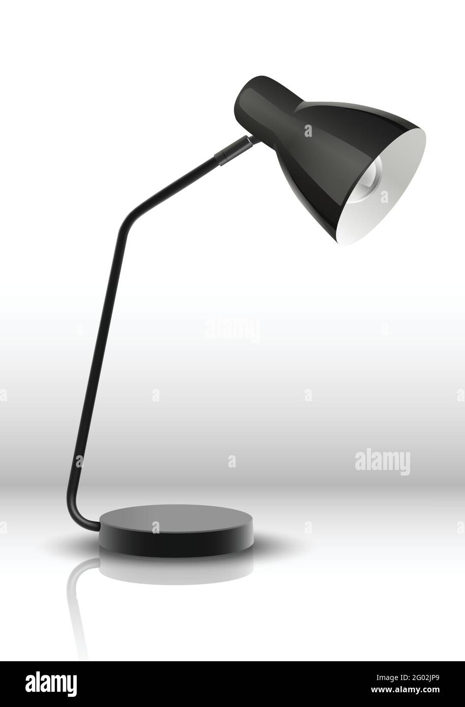 realistic vector office table studying black lamp. Isolated ...