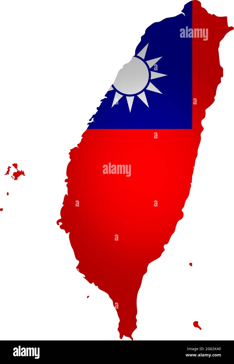 Illustration with national flag with simplified shape of Taiwan ...