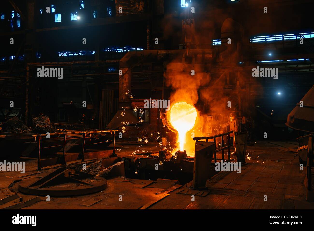 Metal Cast. Molten Metal. Liquid Iron. Heavy Industry. Industrial ...