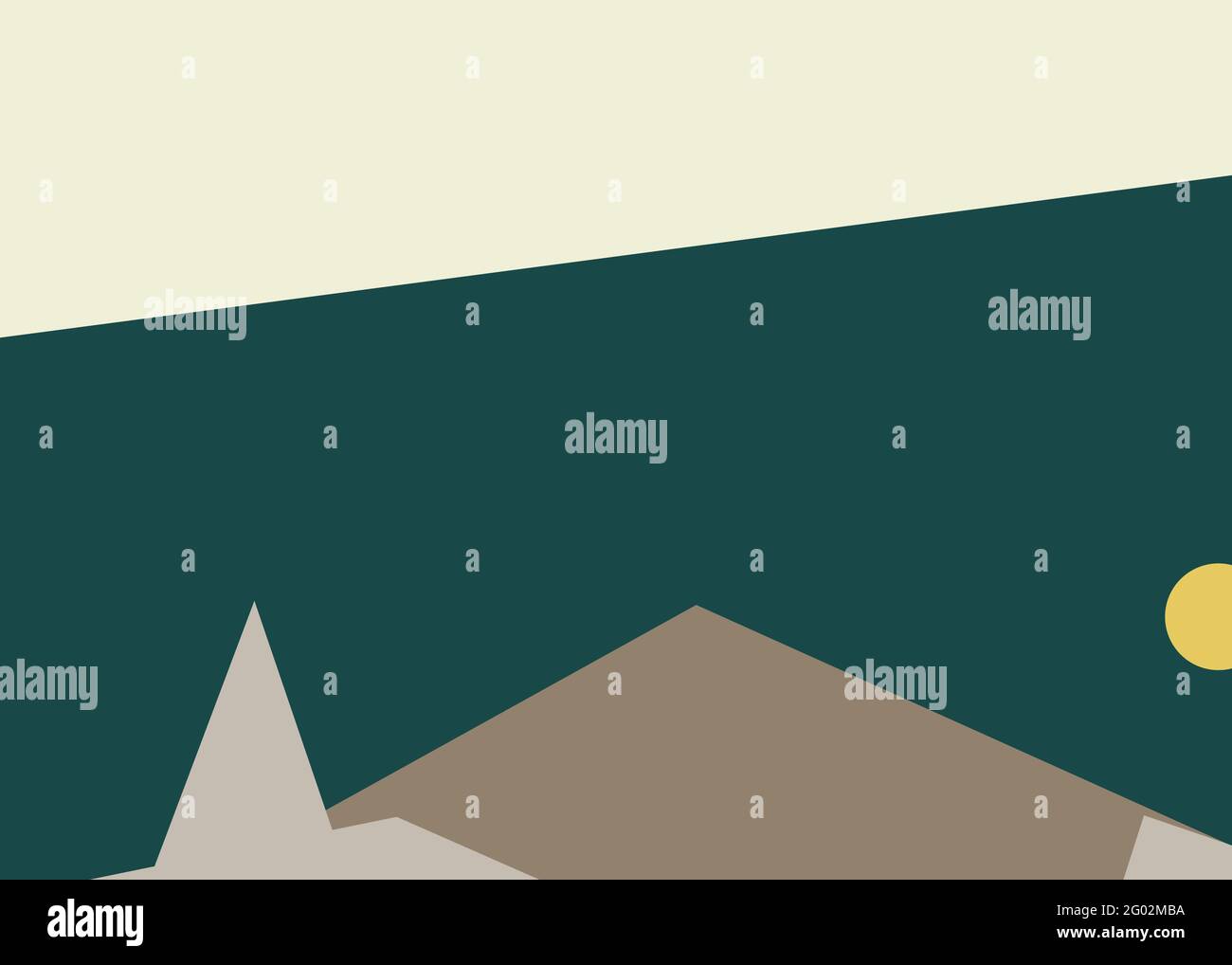 Geometric landscape silhouette generative art poster illustration Stock ...