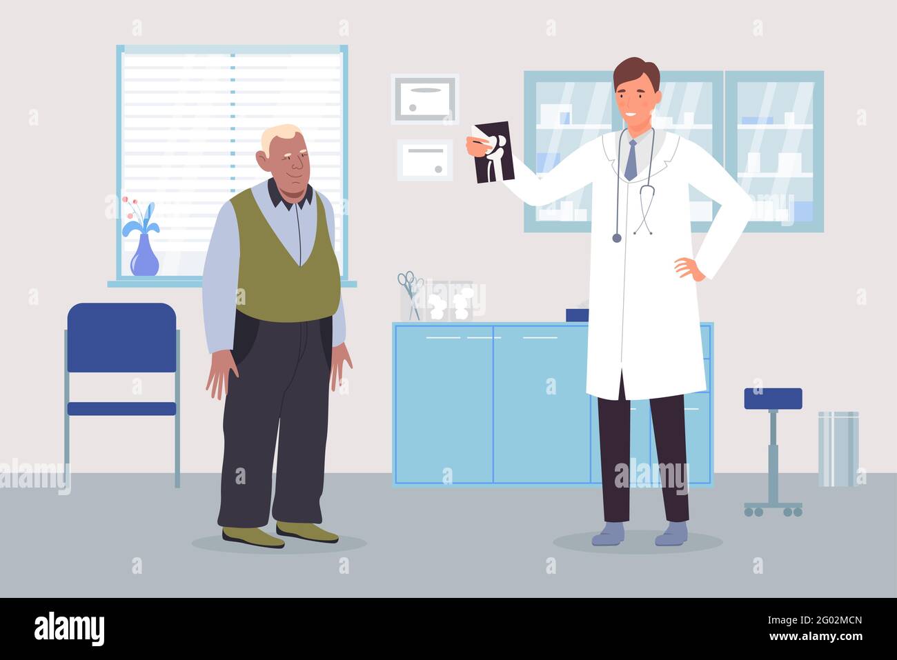 Patient in orthopedic clinic Stock Vector Images - Alamy