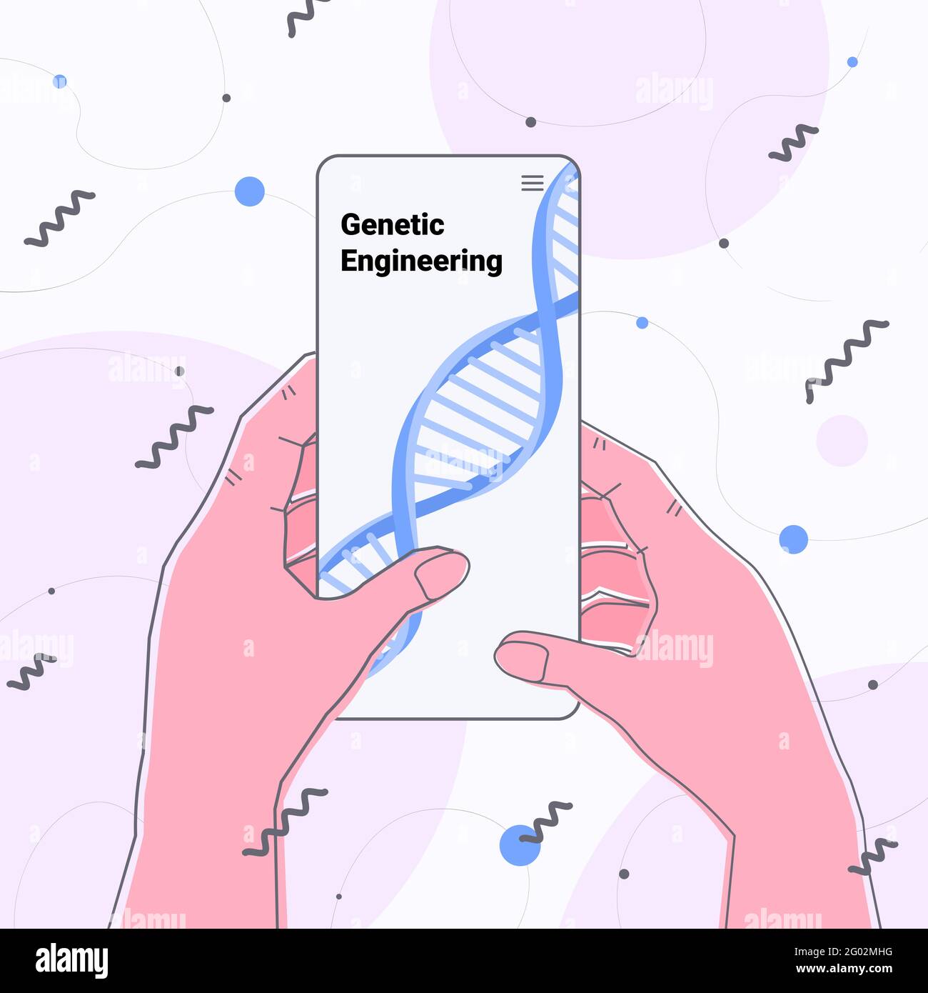 scientist hands working with DNA on smartphone screen researcher making ...