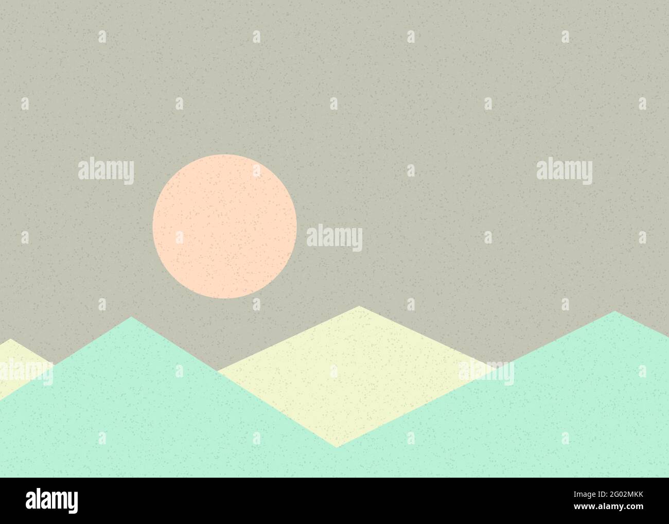 Geometric landscape silhouette generative art poster illustration Stock ...