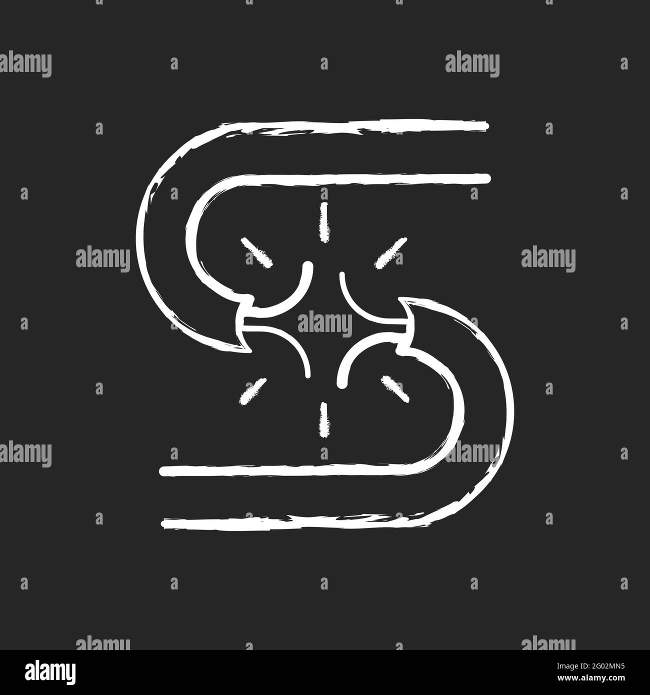 Short circuit chalk white icon on dark background Stock Vector Image ...