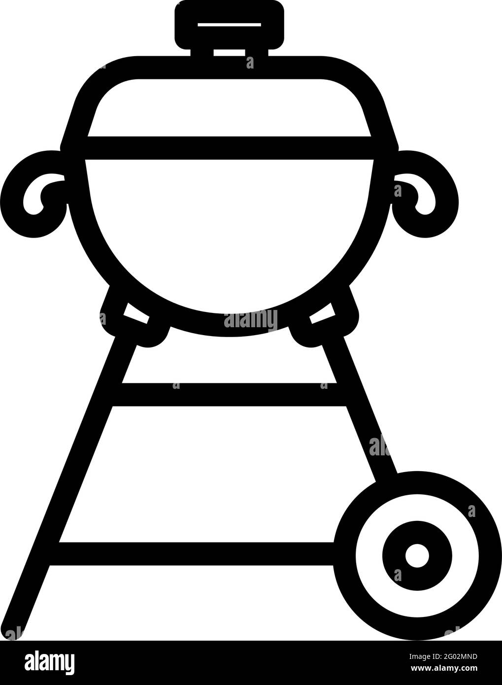 Icon Of Barbecue. Editable Bold Outline Design. Vector Illustration ...