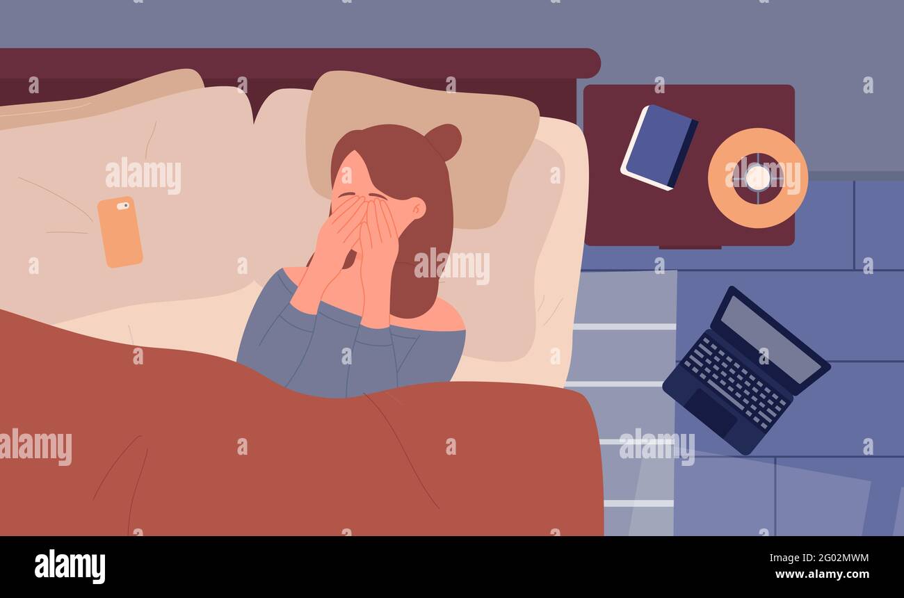 Teenager bedroom sad Stock Vector Images - Alamy