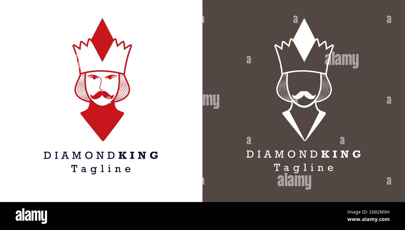 Stylized image of King of Diamond for avatar, logo or branding. Vector ...