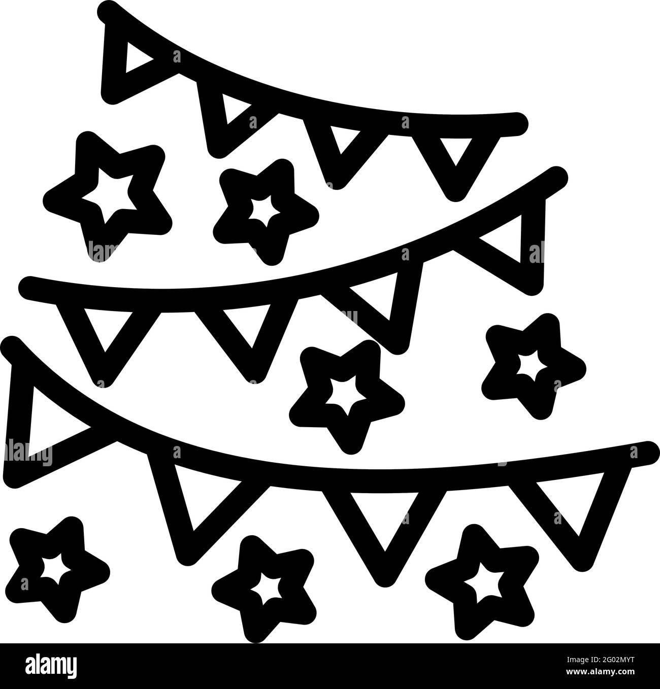 Party Garland Icon. Editable Bold Outline Design. Vector Illustration ...