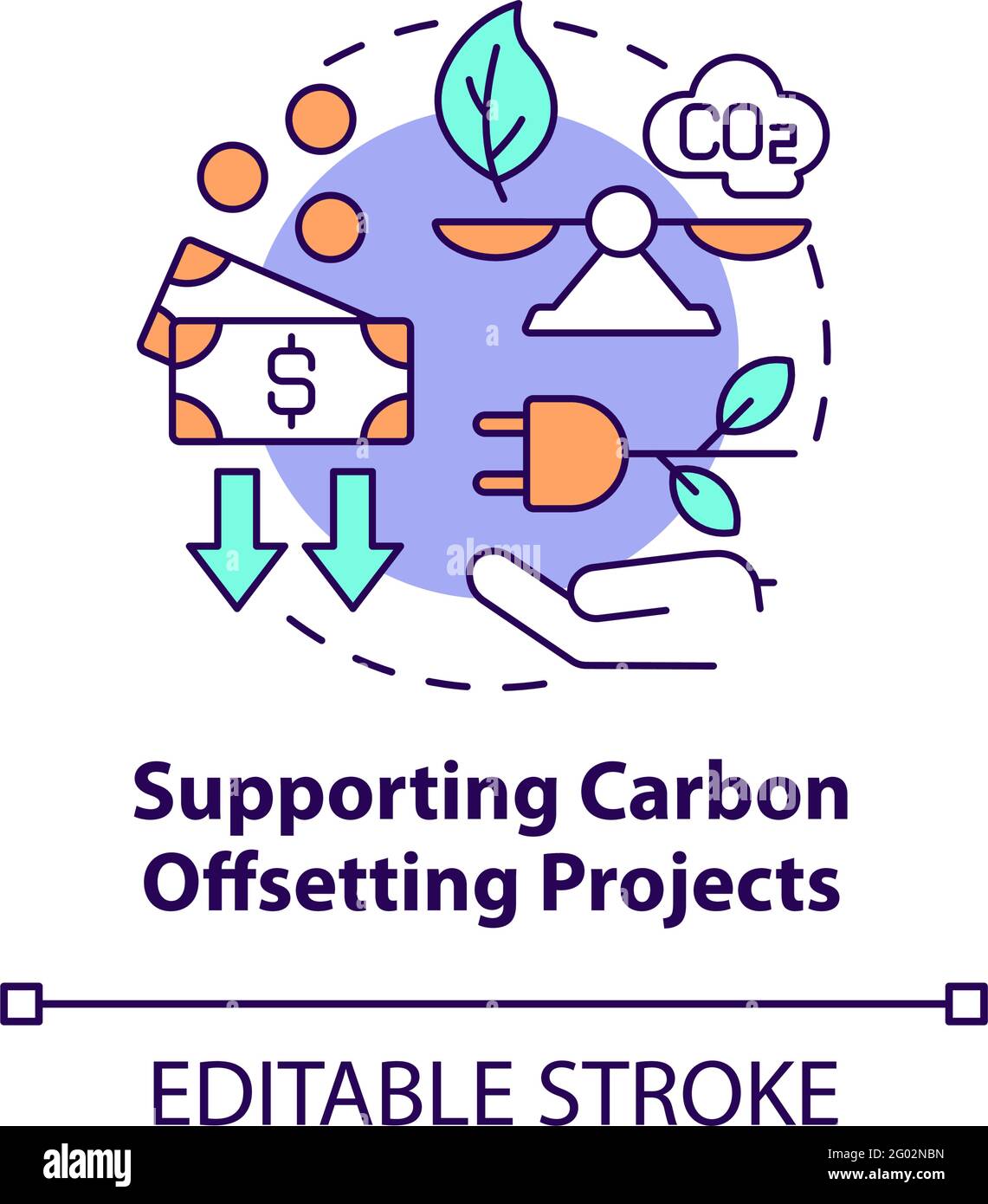 Supporting Carbon Offsetting Projects Concept Icon Stock Vector Image And Art Alamy