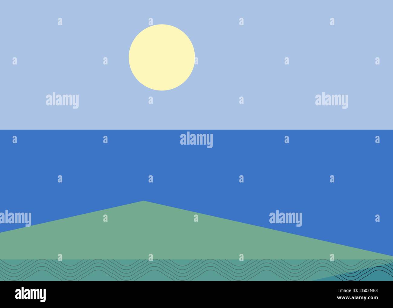 Geometric landscape silhouette generative art poster illustration Stock ...