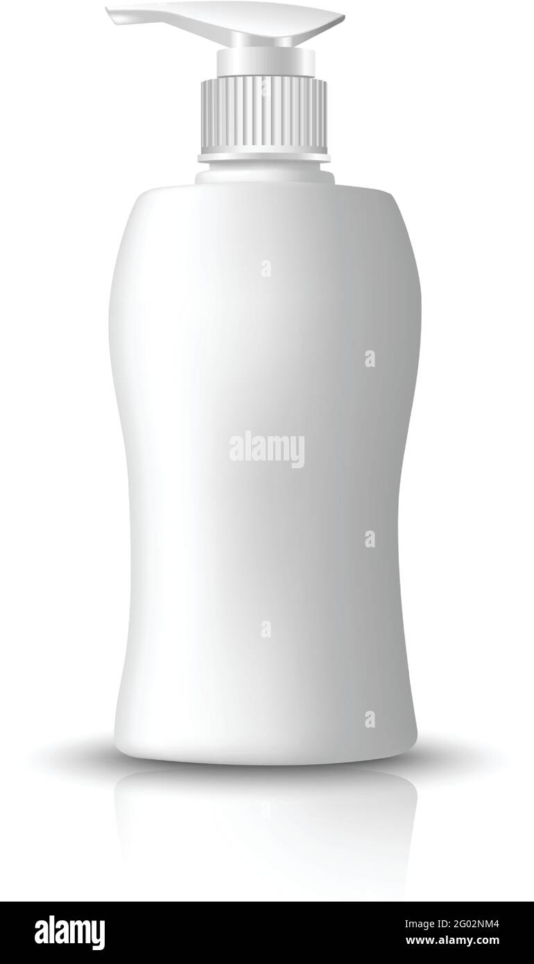 realistic white bottle packaging. Isolated on white background icon ...