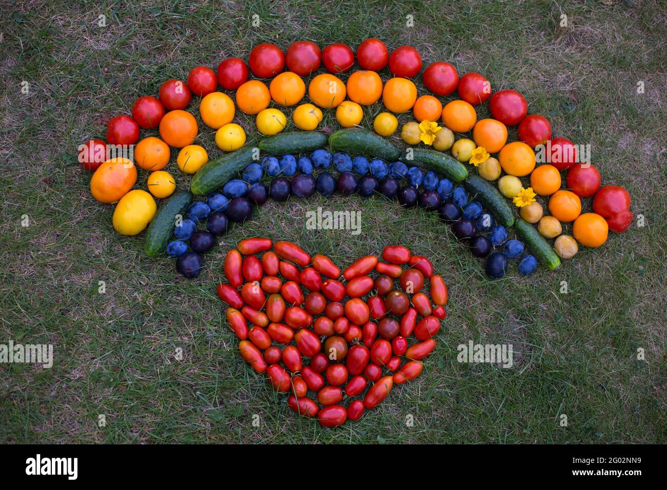 Colorful rainbow fruits vegetables hi-res stock photography and images ...