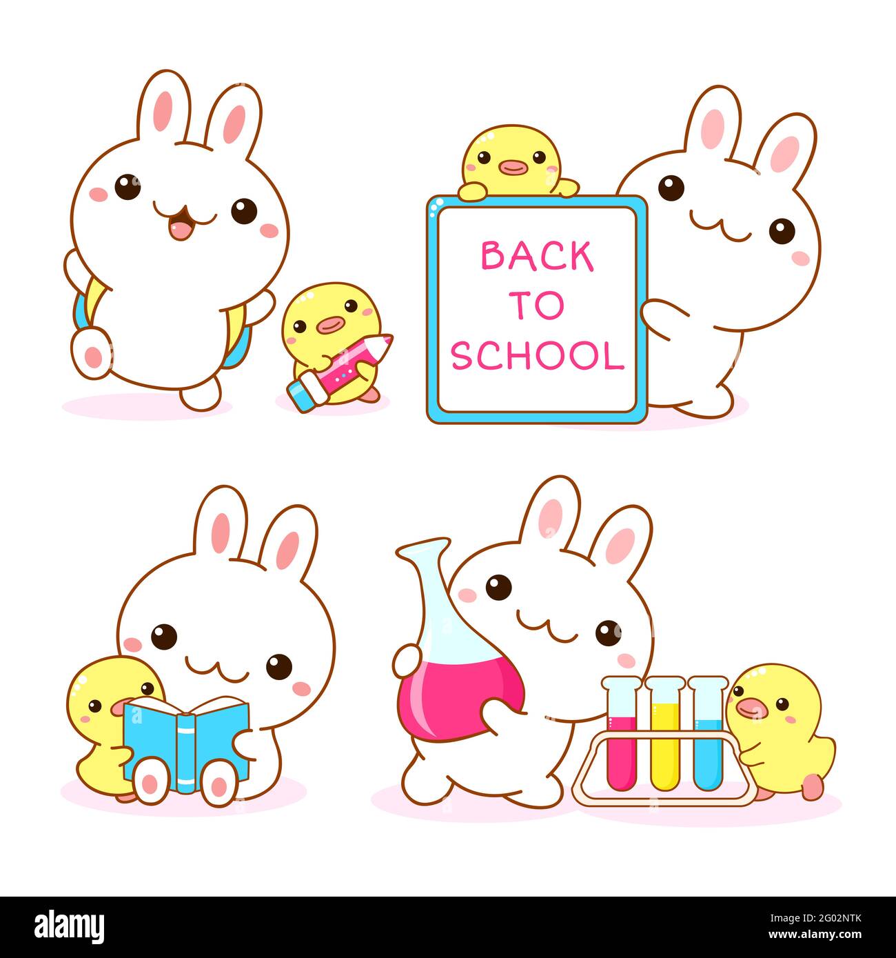 Animal reading book rabbit Stock Vector Images - Alamy