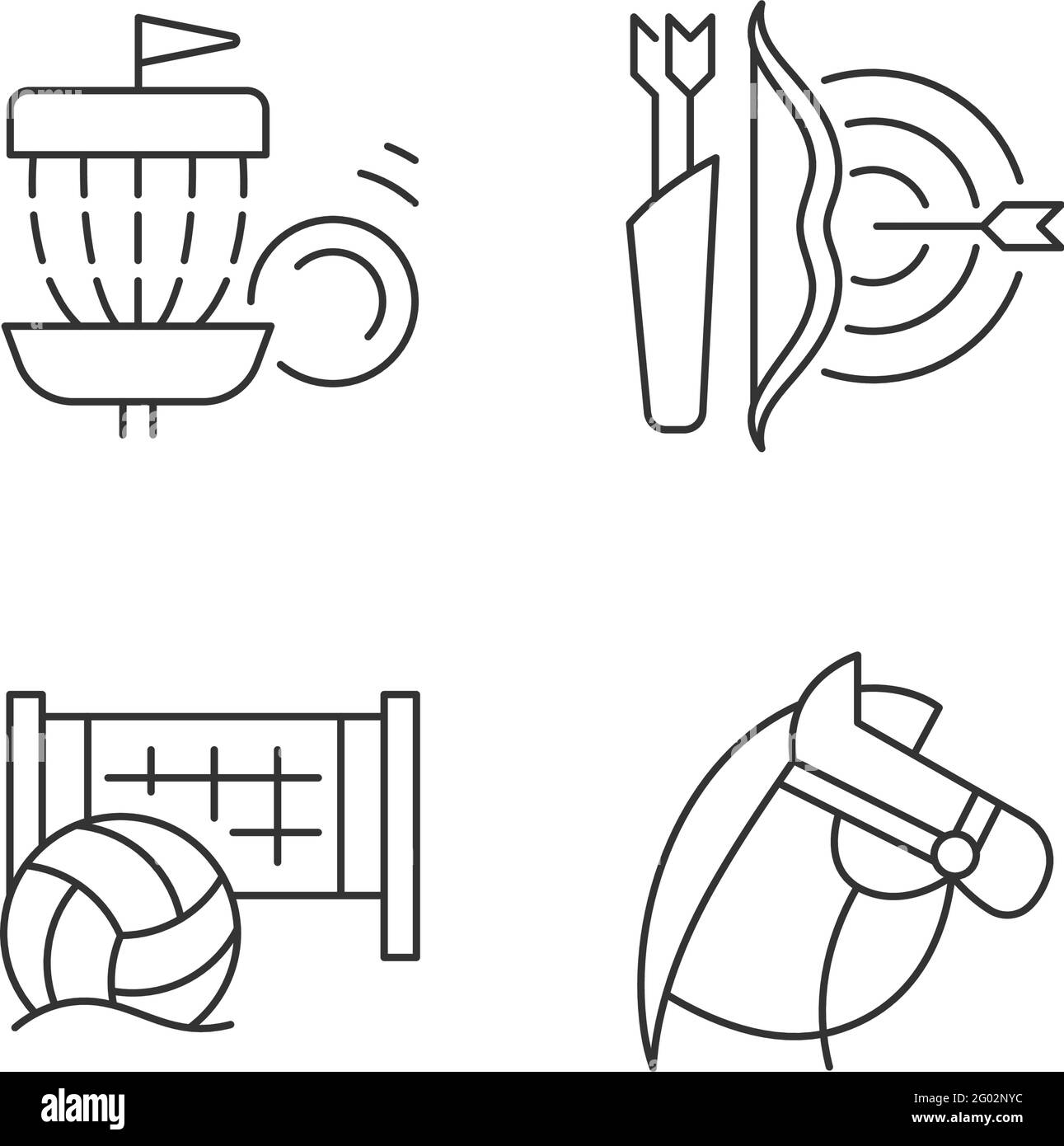 Outdoor activities set icons Cut Out Stock Images & Pictures - Alamy