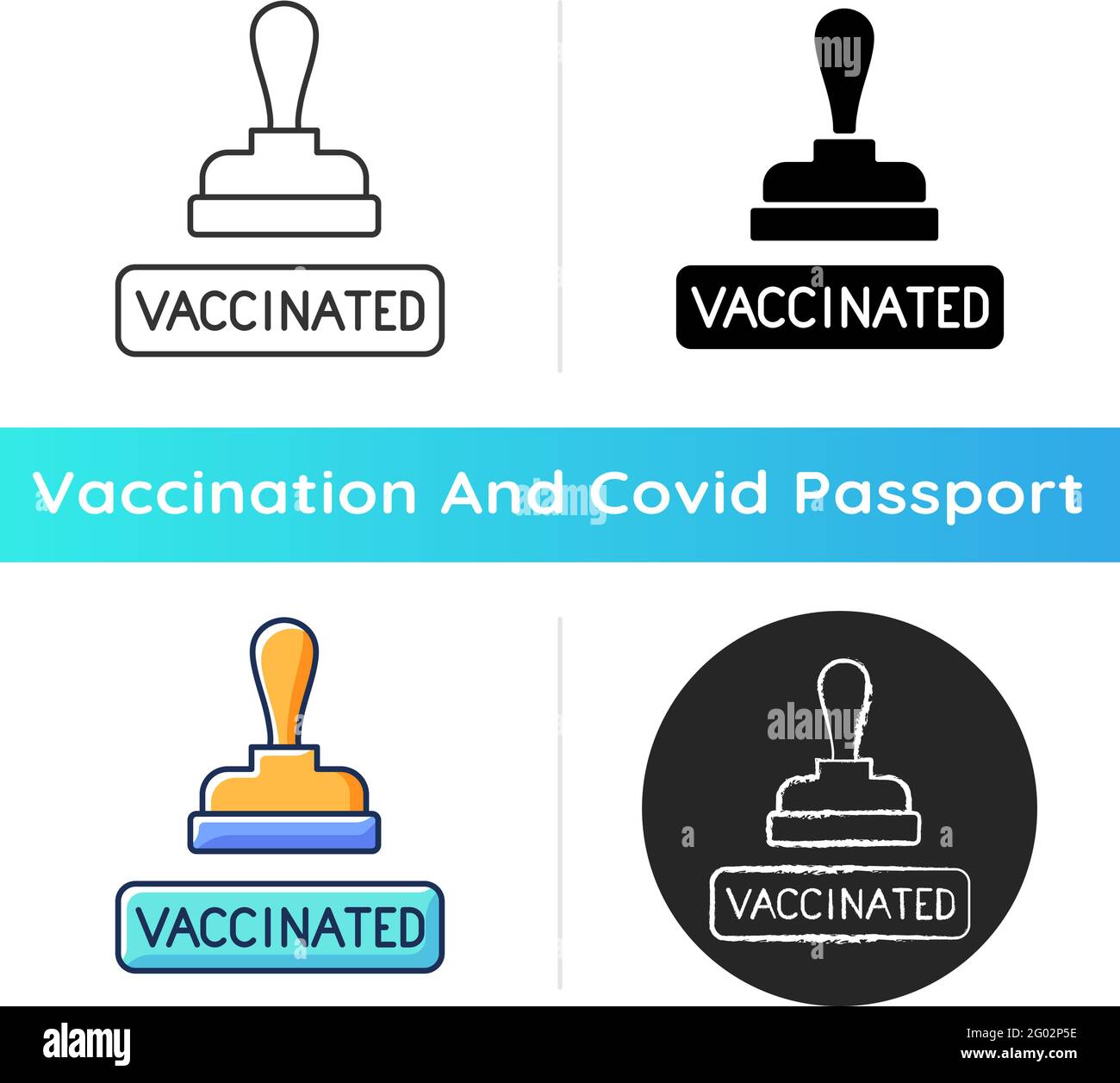 Vaccinated stamp icon Stock Vector Image & Art - Alamy