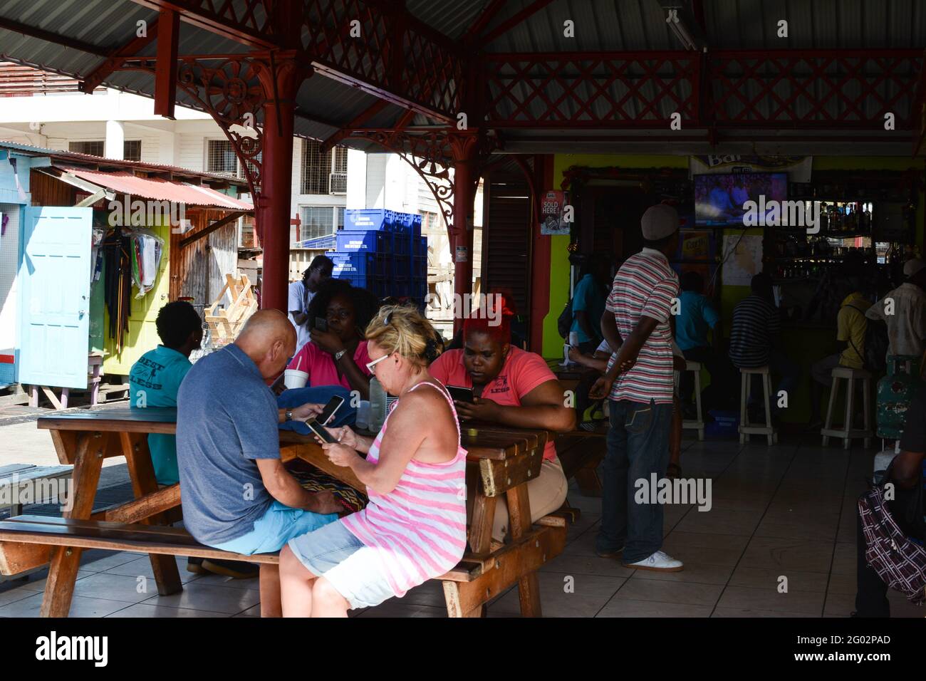 Restaurant Carriacou Caribbean Island sit sitting food eat eating ...